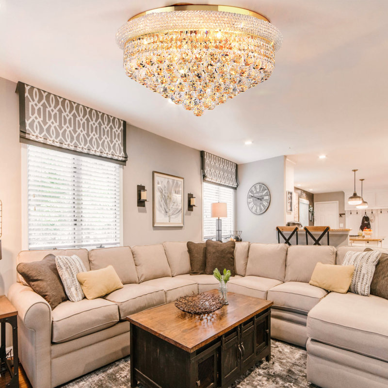 Rosdorf Park Iyannah 23 '' Crystal LED Flush Mount Light | Wayfair